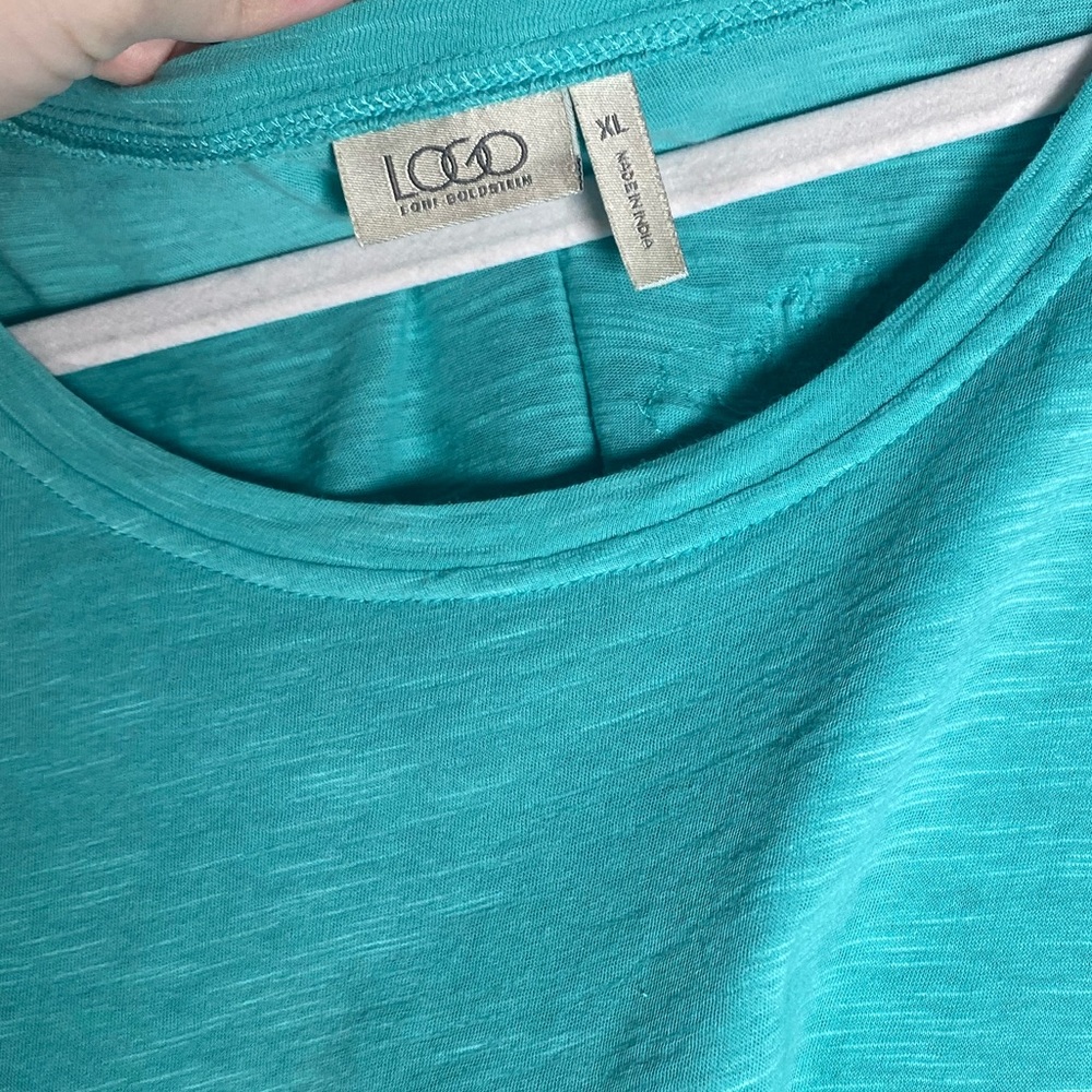 Logo By Lori Goldstein Blue Floral Blouse Gem